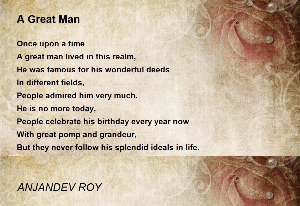 Short Poems About a Good Man - Poetry Valley